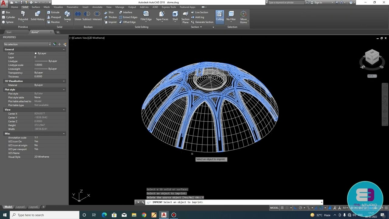 Creating Dome Interior Border In AUTOCAD PART 2 YouTube Creating Dome Interior Border In AUTOCAD PART 2 YouTube