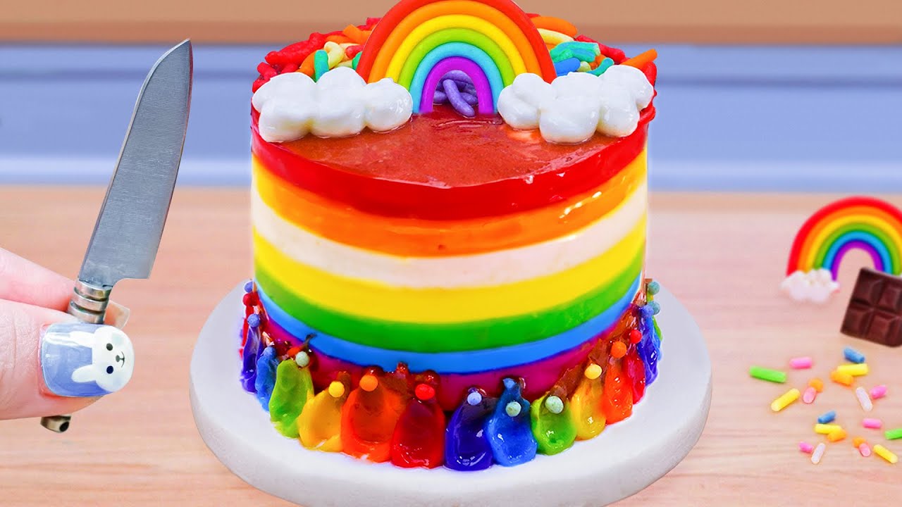 Colorful Rainbow Cake 🌈 Best of Miniature Rainbow Chocolate Cake Recipe ...