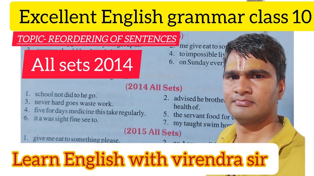 class 10 English grammar|reordering of sentence class 10|up board ...