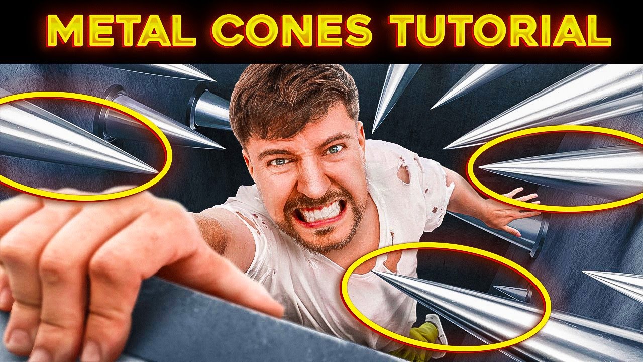 How To Make Sharp Metal Cones In Photoshop Like @MrBeast | #mrbeast ...