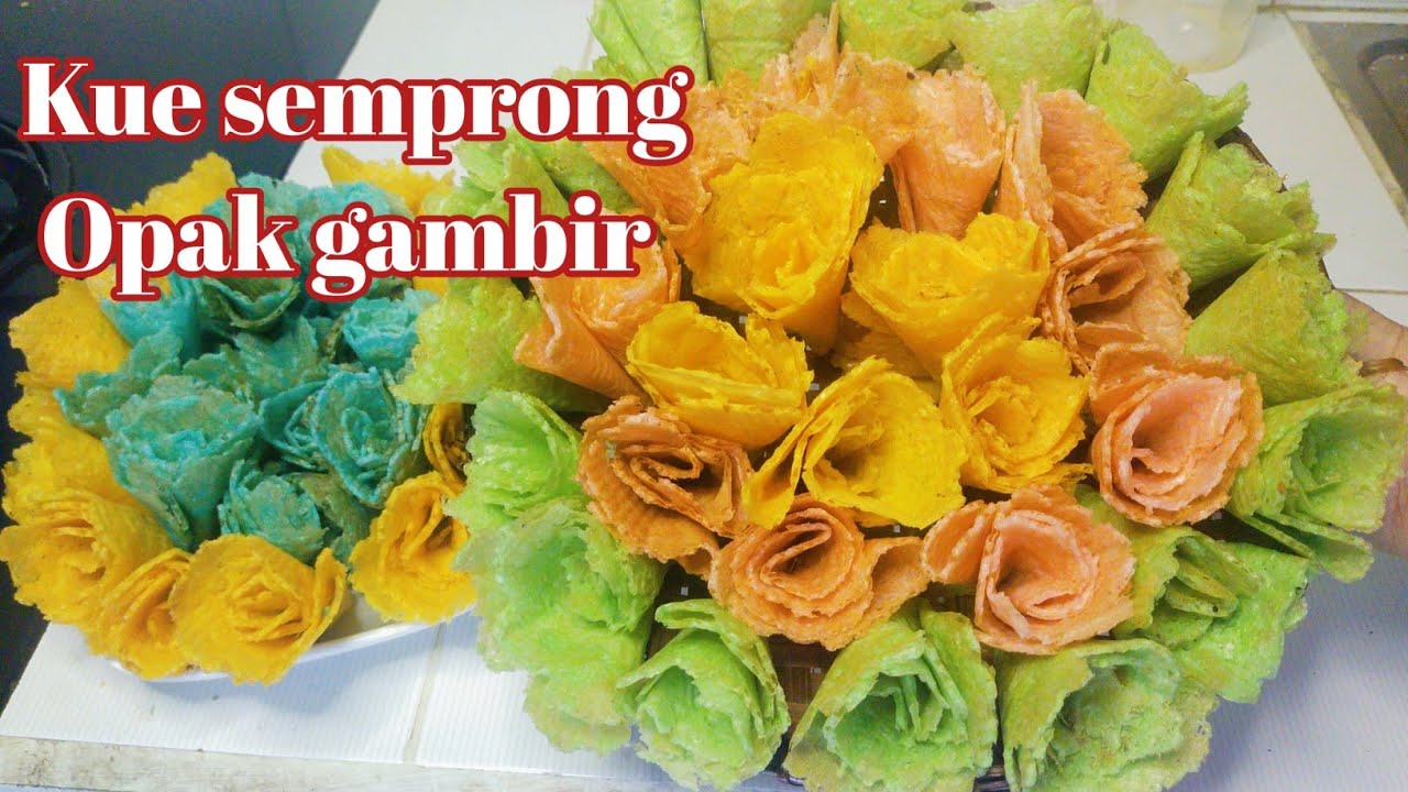 Resep kue semprong / opak gambir tepung kanji ~ Endang Mengge - YouTube