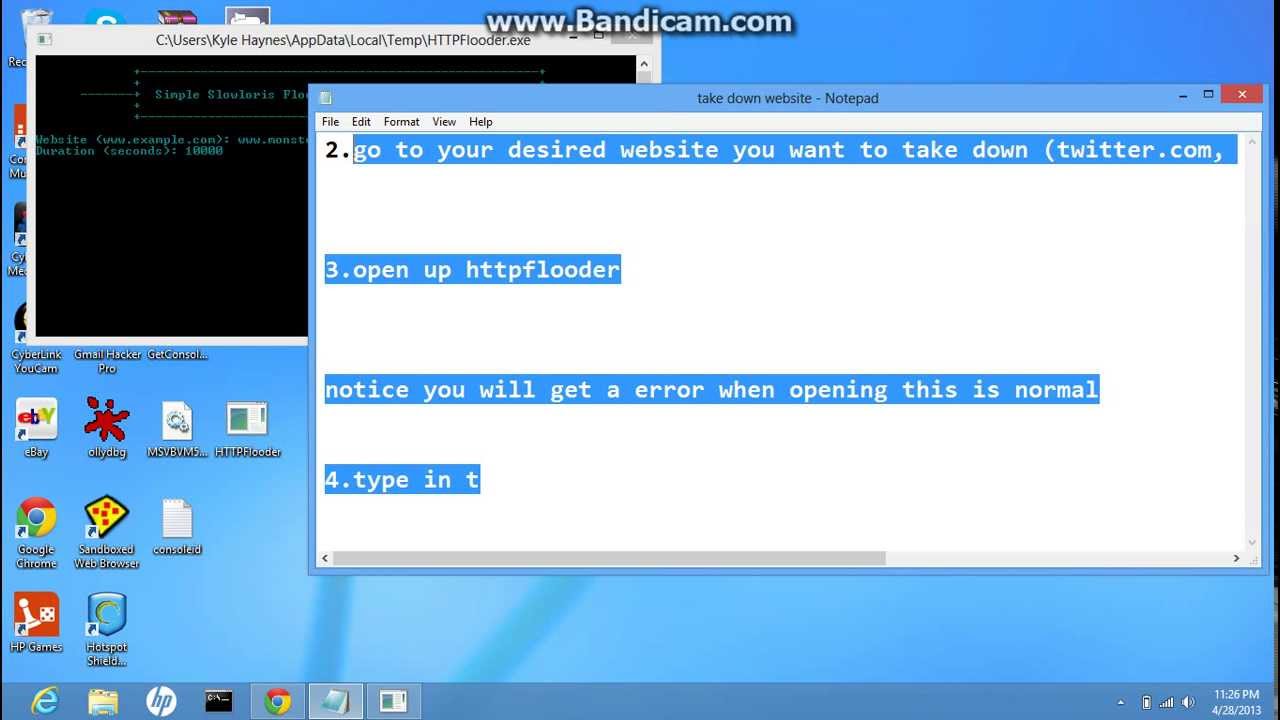 (TUTORIAL) how to take down a website - YouTube
