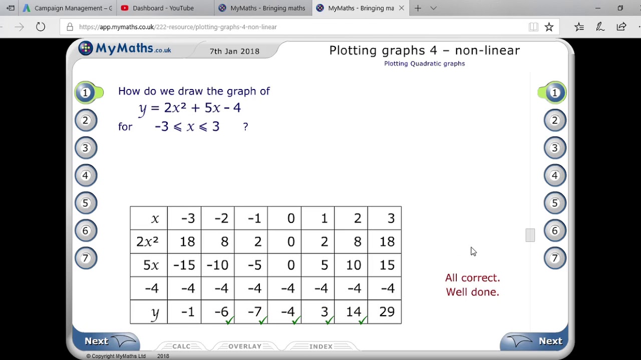 How to draw Quadratic Equation graph when interval/Graph Limit is given ...