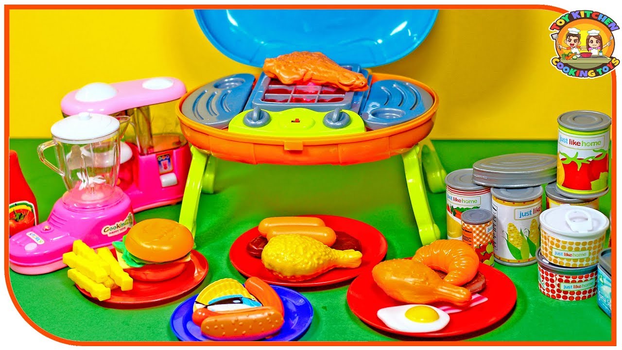 Kitchen Toys Cooking with Kitchen Playset ASMR - Toy Kitchen play set ...