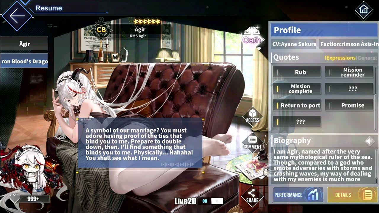 Azur Lane: New KMS Ägir L2D Skin Talk & Move (Iron Blood's Dragon Maid) [1440p - YouTube