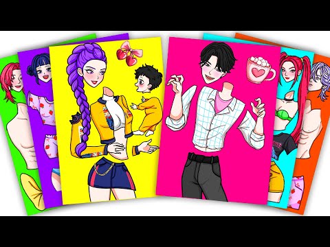 KPOP DEMON HUNTERS - SWEET FAMILY of HUNTRIX and SAJA BOYS | Sticker book diy