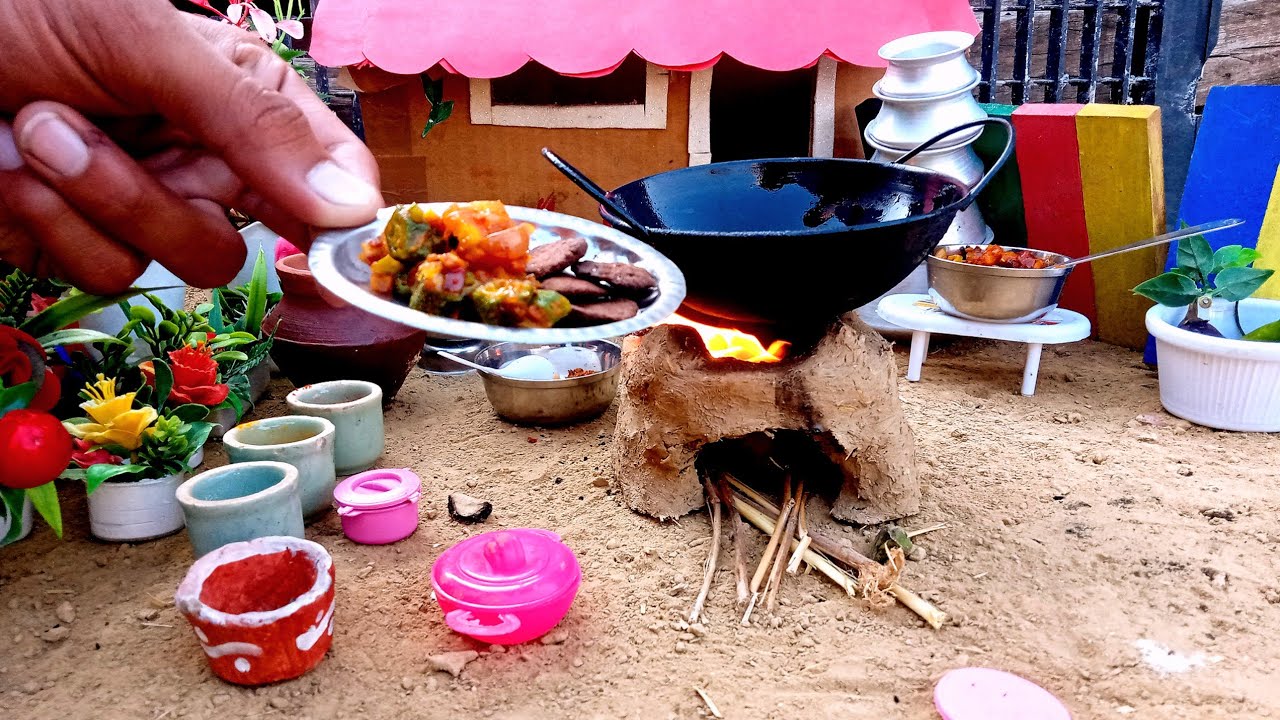 How to make ladish finger at home😍/Mini kitchen and foodies/Villages ...