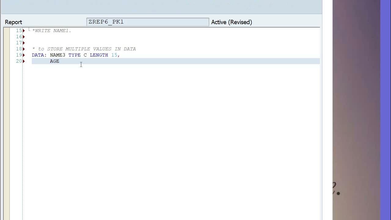 store multiple values in DATA in SAP ABAP - YouTube