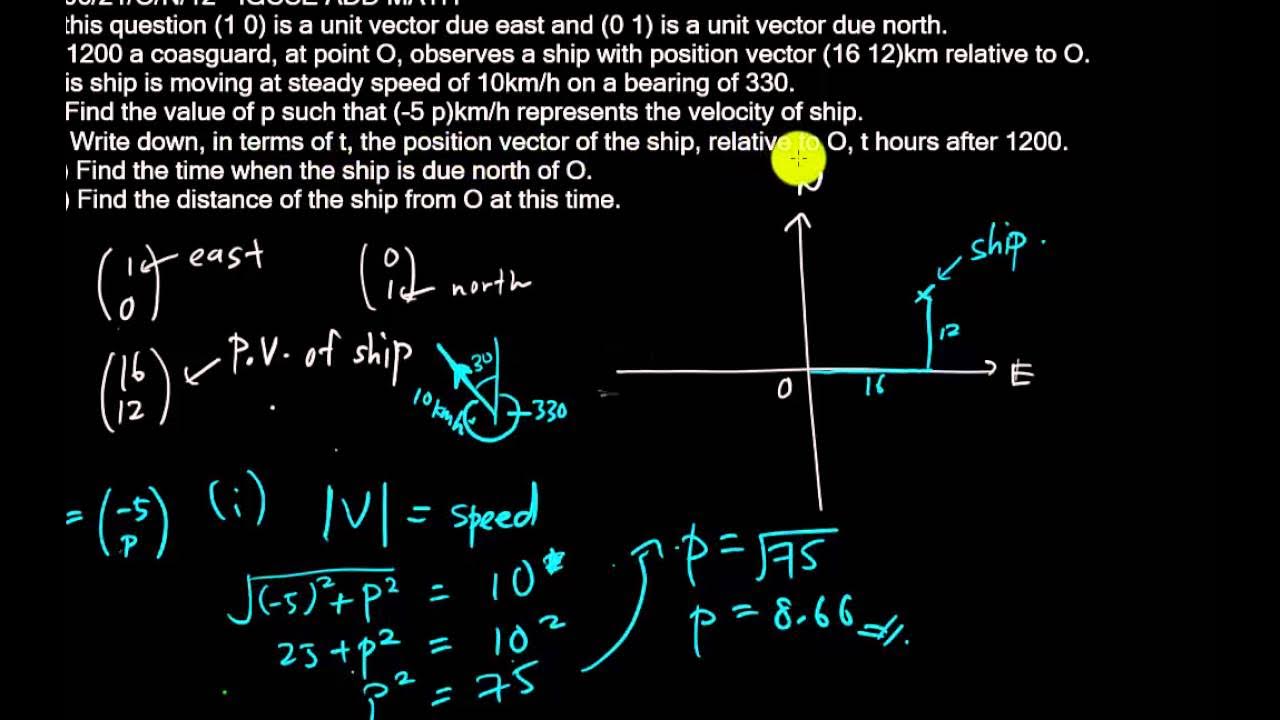 IGCSE - Add Math - Relative velocity with vector 2 - YouTube