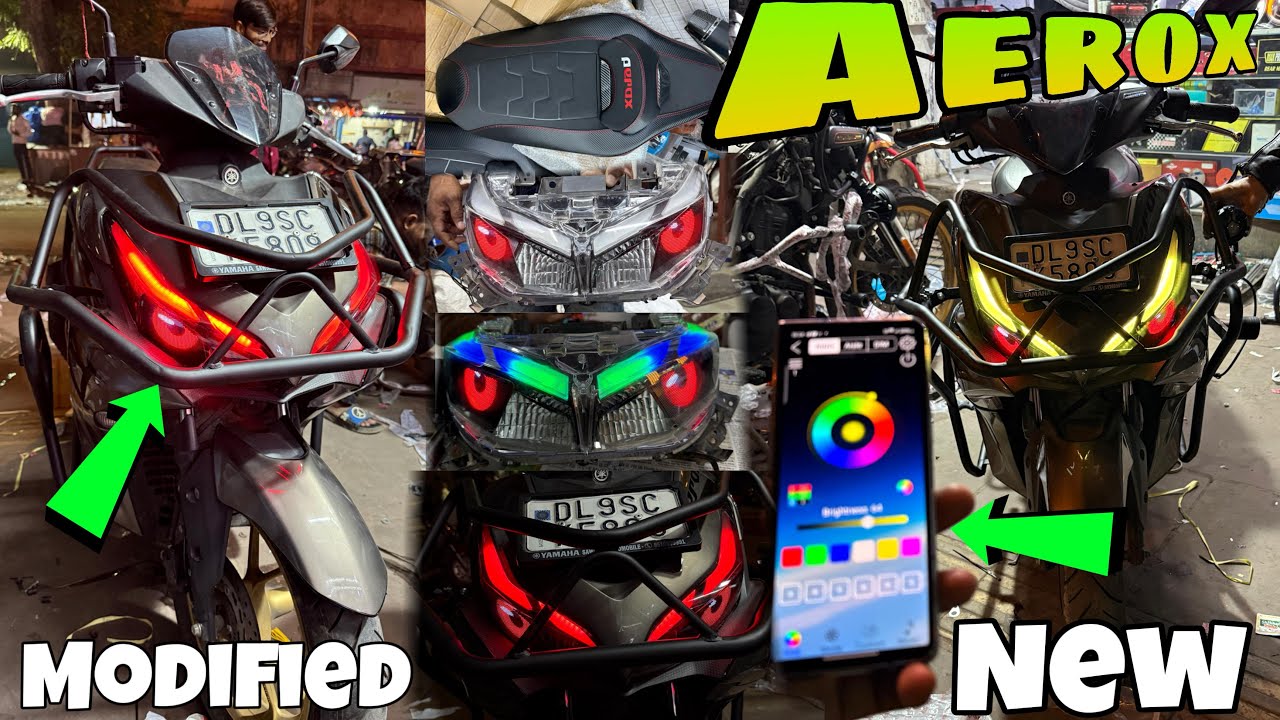 Aerox 155 modified | New DRL Lights | headlights Demon eyes | Aerox New ...