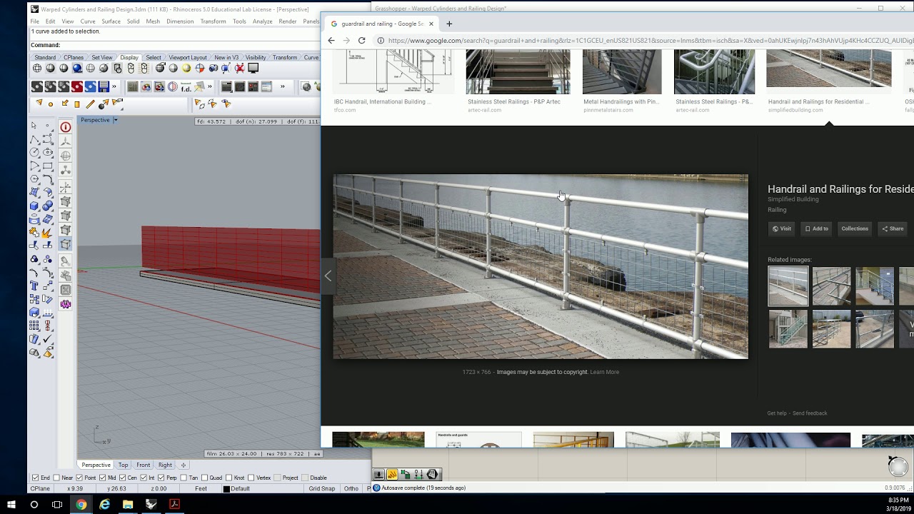 33 - Railing Balusters with Rhino Grasshopper - YouTube