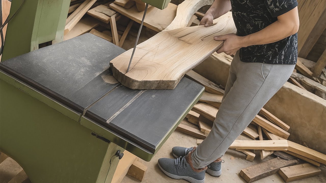 The Skillful Hands Of A Talented Carpenter Create A Table And Chairs ...