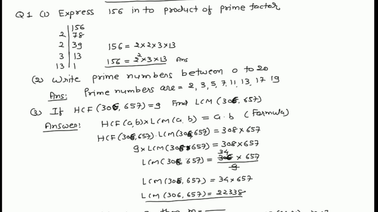 Most IMP Examples for Board Examination chapter 1 Real number - YouTube