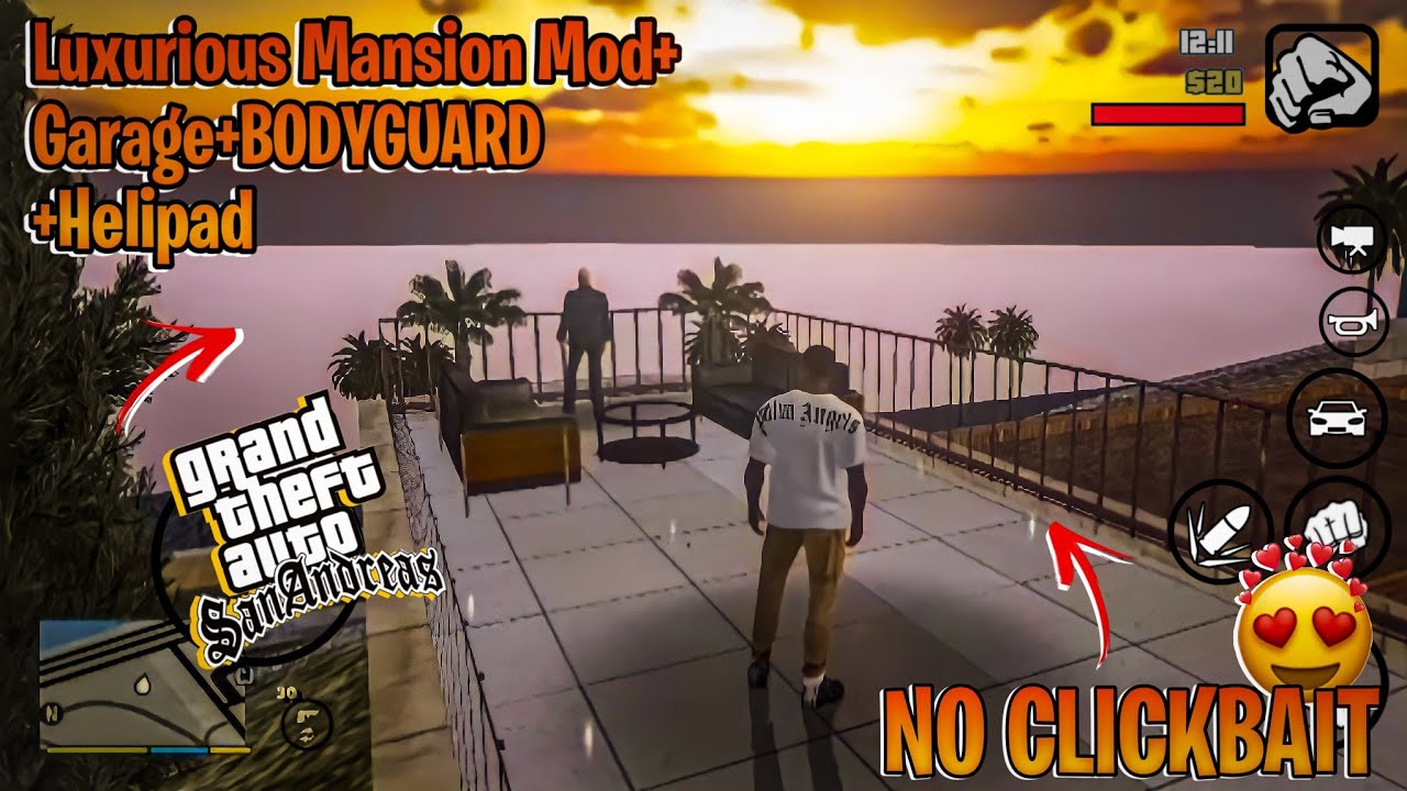 LUXURIOUS HOUSE MOD WITH BODYGUARD + GARAGE + HELIPAD ll GTA SA HOUSE ...