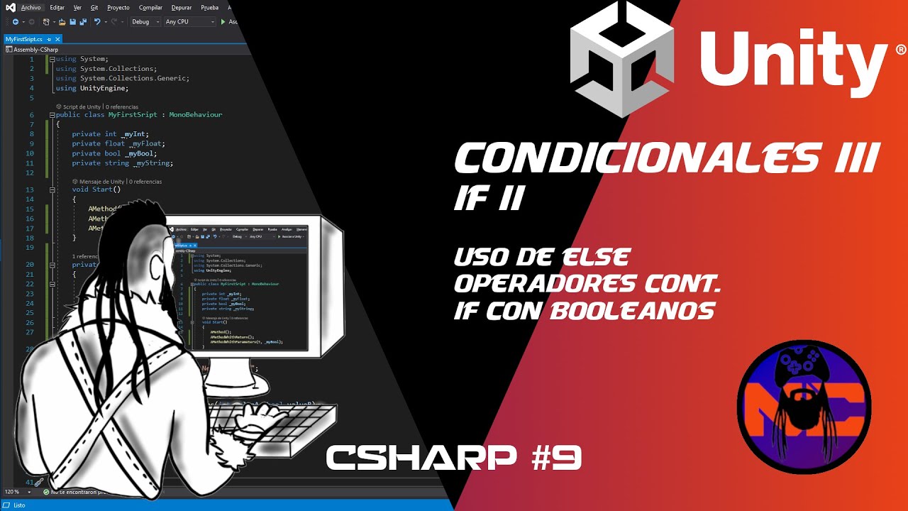 #9 IF II, tutorial c# basico para unity, operadores logicos - YouTube