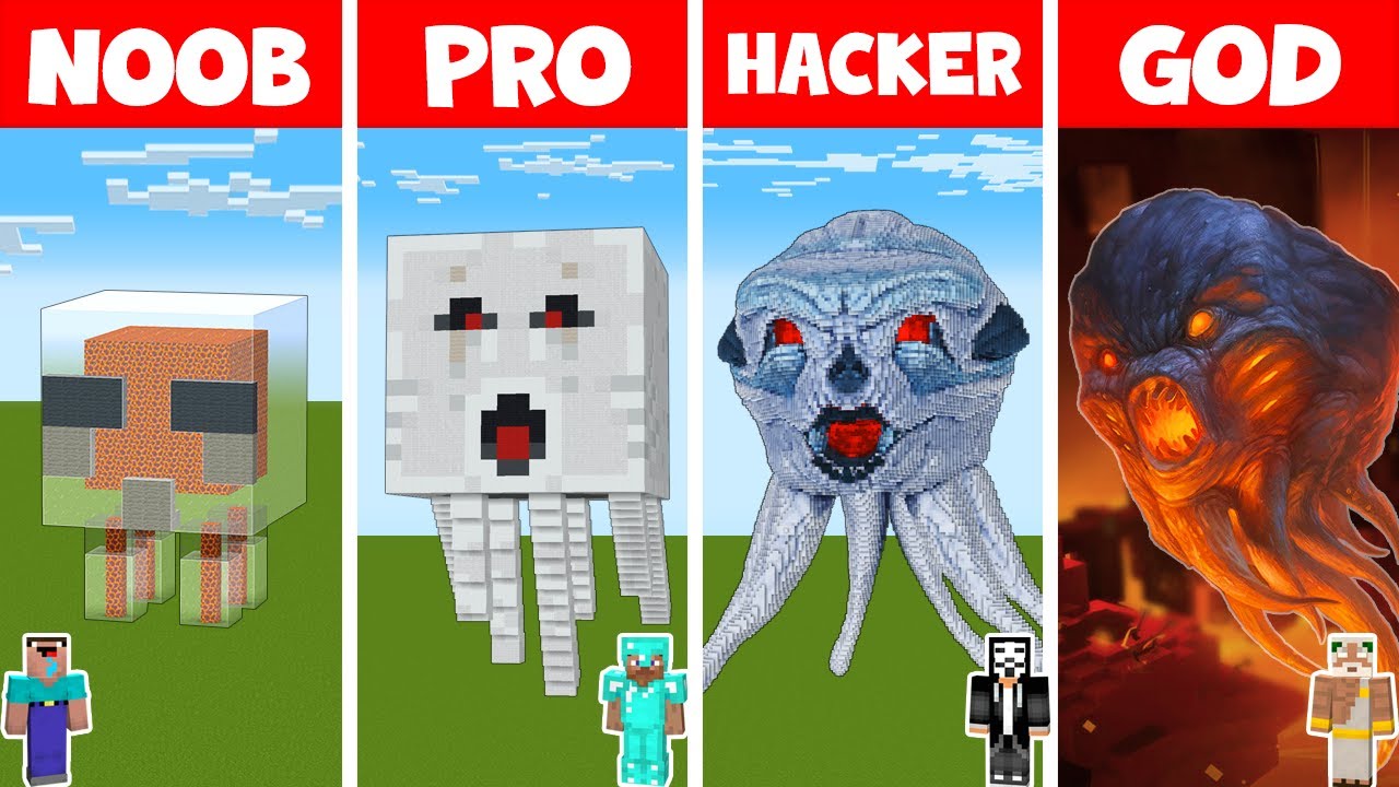 Minecraft NOOB vs PRO vs HACKER vs GOD - REAL LIFE GHAST HOUSE BUILD ...