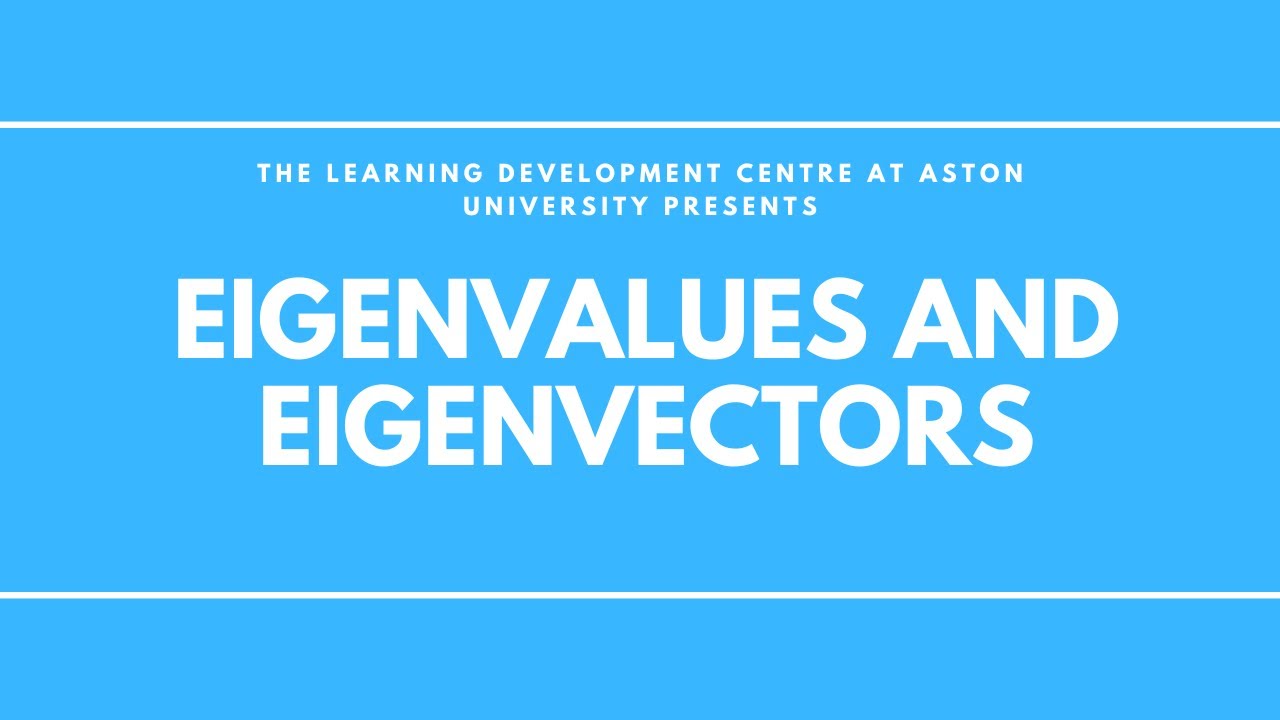 Eigenvalues And Eigenvectors For A 2x2 Matrix Youtube 8173