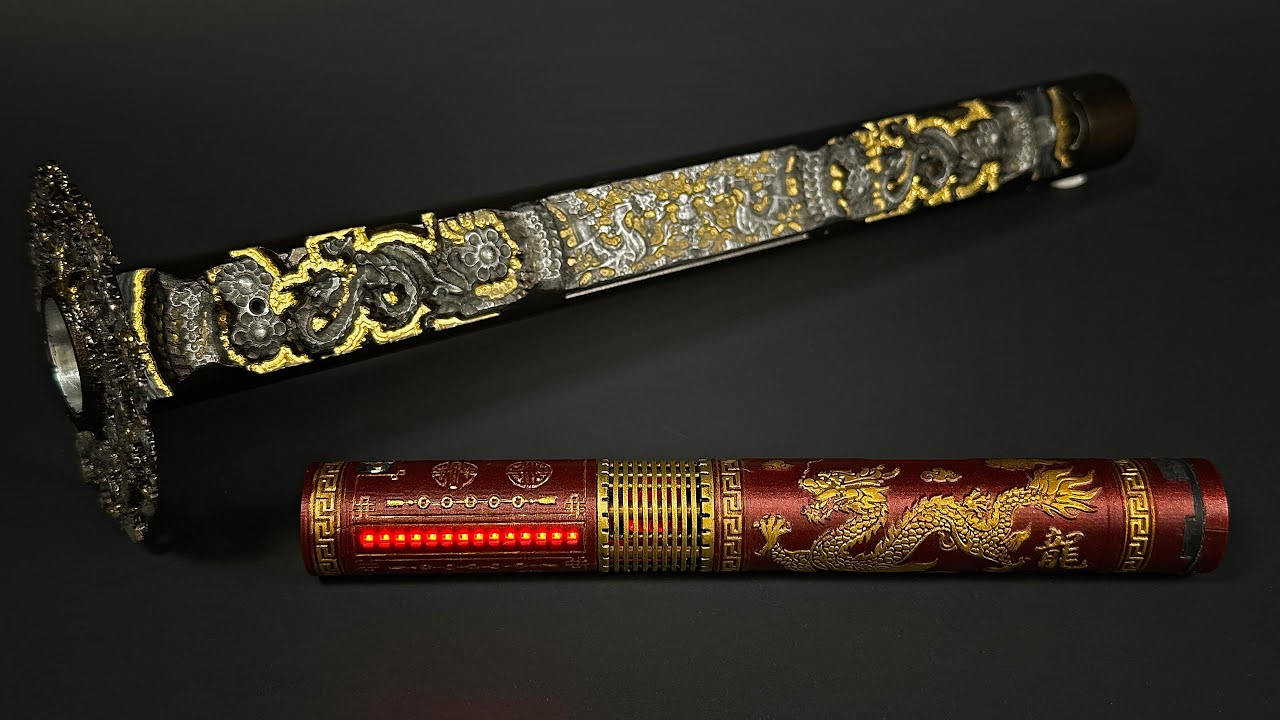 Shadowcrest Dragon Carved Katana Lightsaber demo for David of The Saber ...