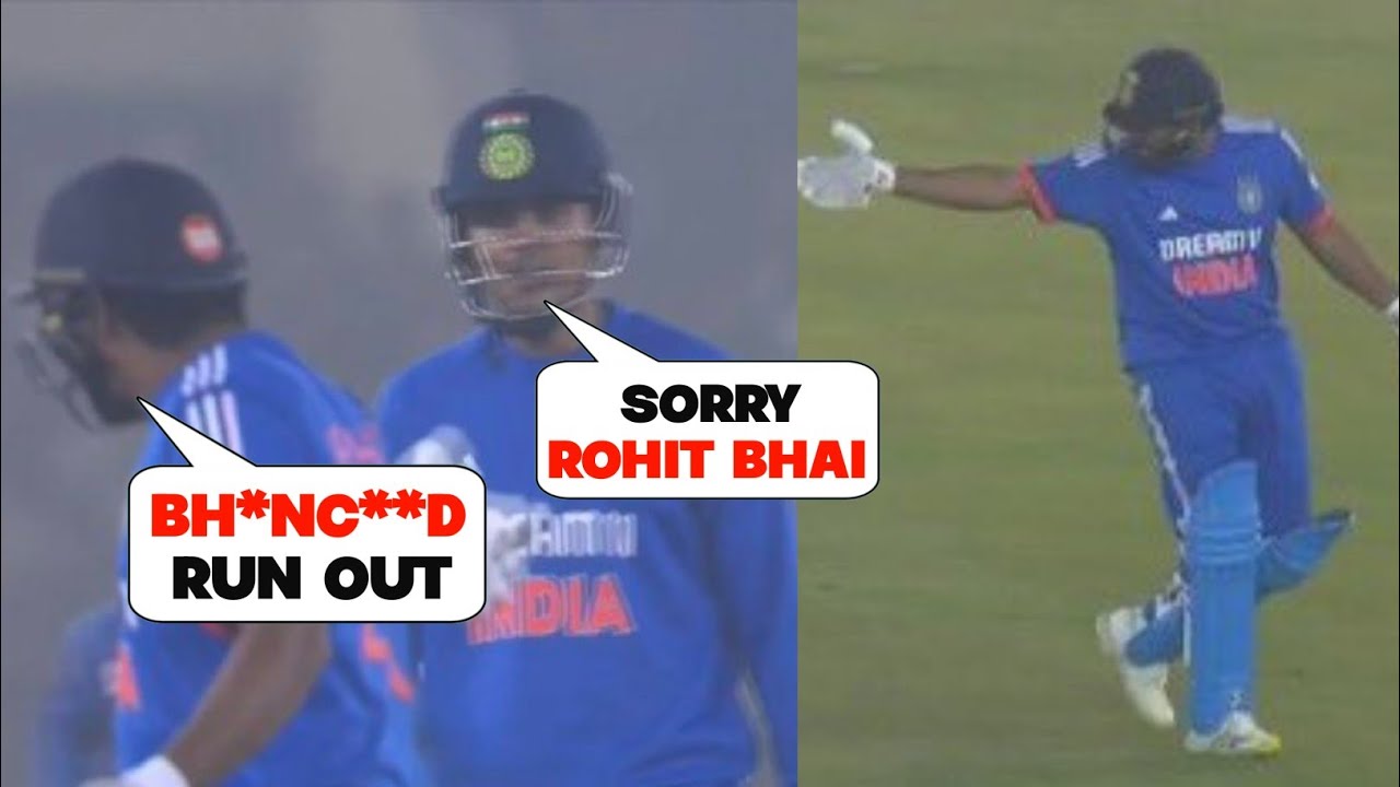 Watch Rohit Sharma Angry And Abusing To Subhman Gill After Run Out ...