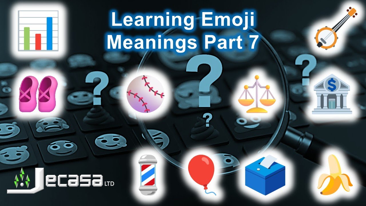 Learning Emoji Meanings | Part 7 ⚖️ 🩰 🎈 🗳️ 🍌 🪕 🏦 📊 💈 ⚾ - YouTube