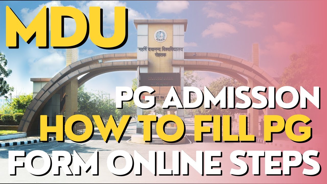 How to apply for MDU PG Registration form step by step || full process ...