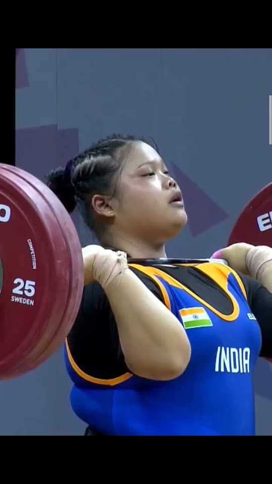 Martina Devi 🇮🇳(+81kg youth (c&j-123kg🥈) 2023 Asian weightlifting championship #shorts # ...