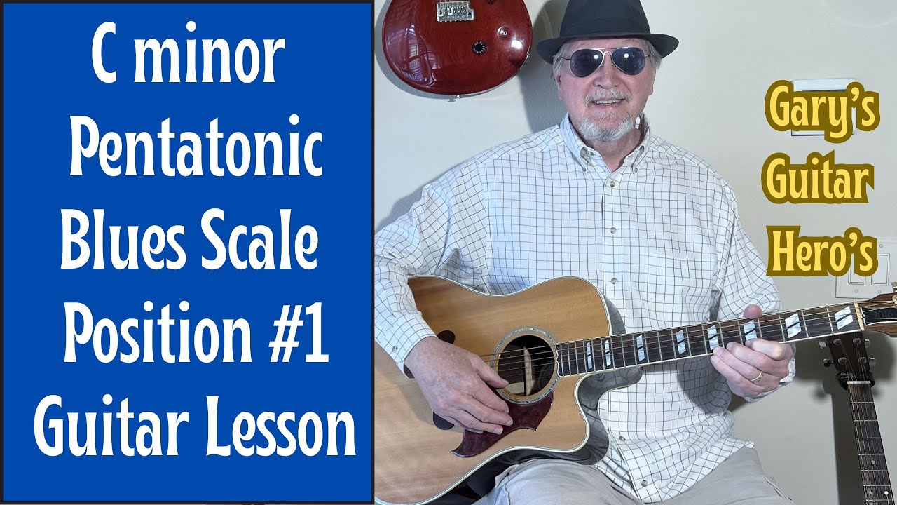 #1 - Beginner C minor (Cm) Pentatonic Blues Scale in Position #1 - Easy ...