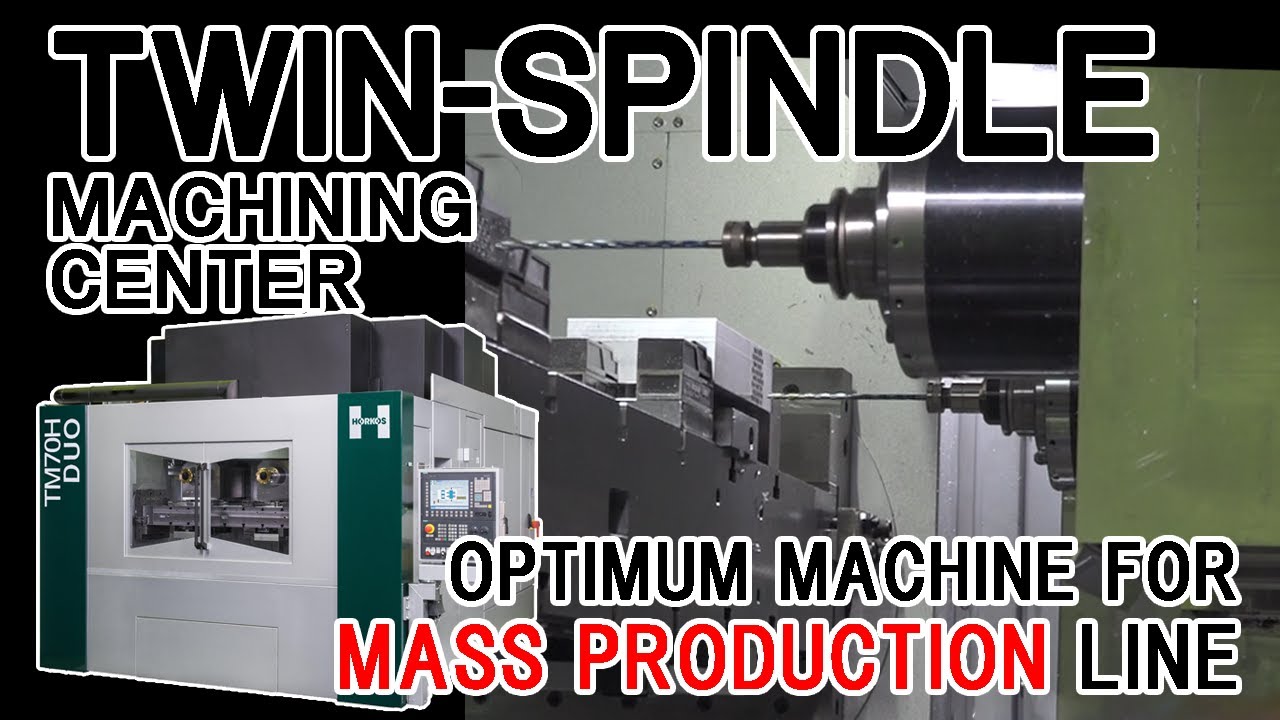 【TM70H DUO】 Twin-Spindle Horizontal Machining Center 【HORKOS】 - YouTube