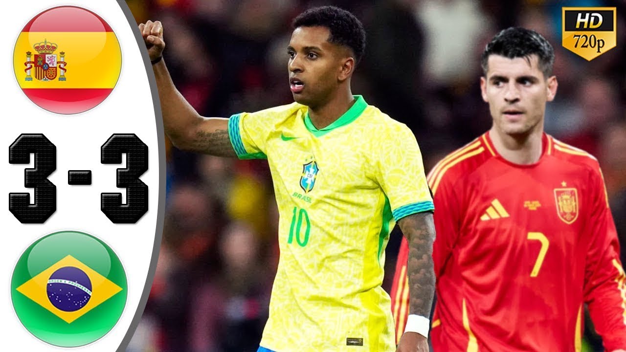 Spain vs Brazil 3 3 Highlights & All Goals 2024 HD - YouTube