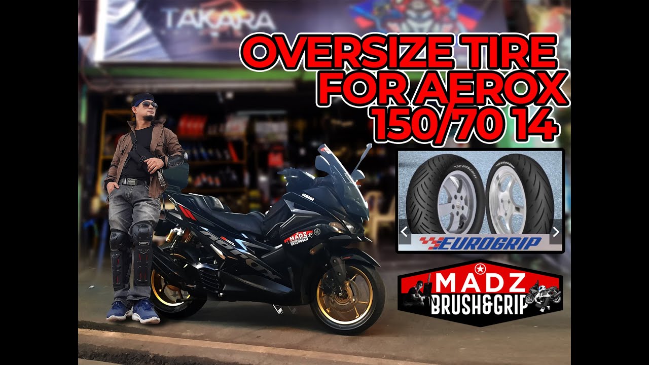 OVERSIZE TIRE FOR AEROX @yamahaaerox6320 #yamahaaerox155 ...