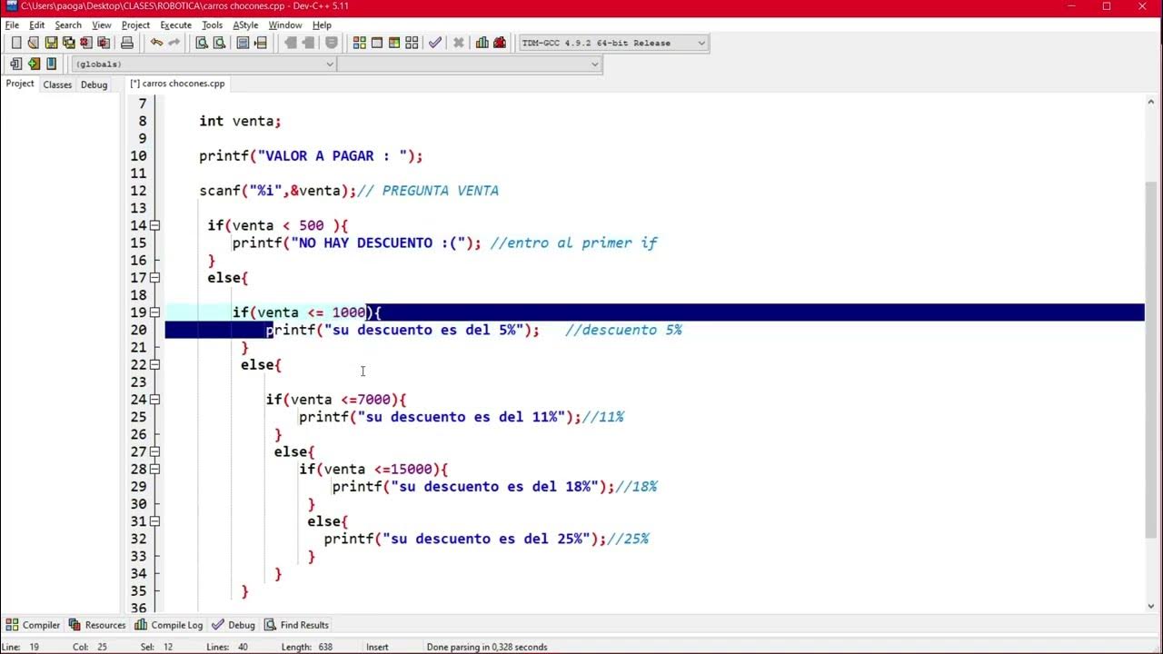 IF ANIDADO dev c++ - YouTube