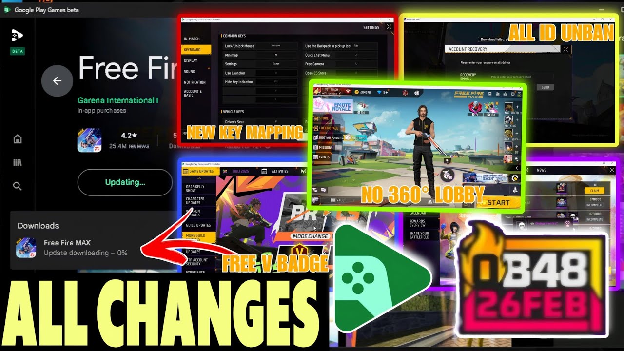 New Ob48 Changes For PC | google play free fire max ob48 new settings # ...