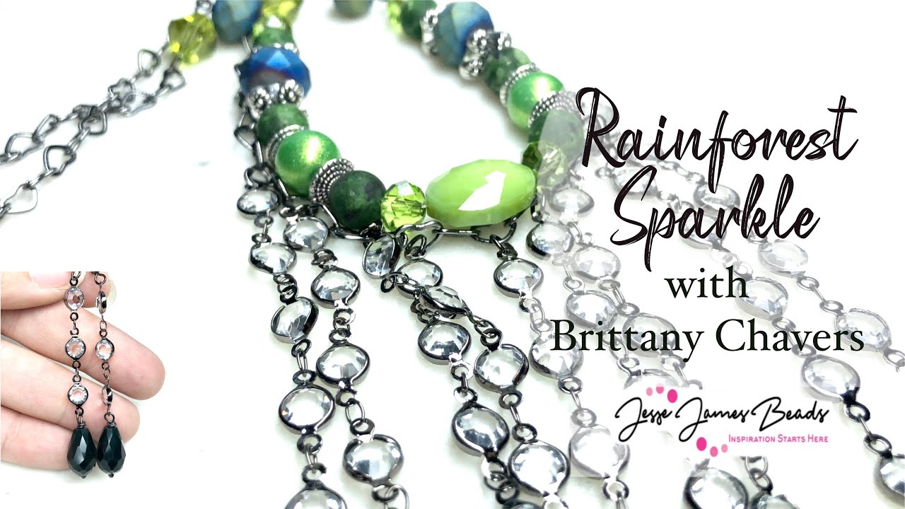 Rainforest Sparkle Necklace DIY Tutorial Featuring @JesseJamesBeads !🌿 ...