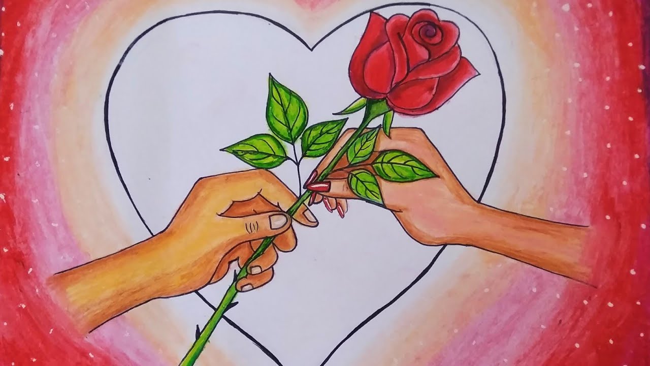 Valentine's day drawing step by step/How to draw Romantic couple/How to ...
