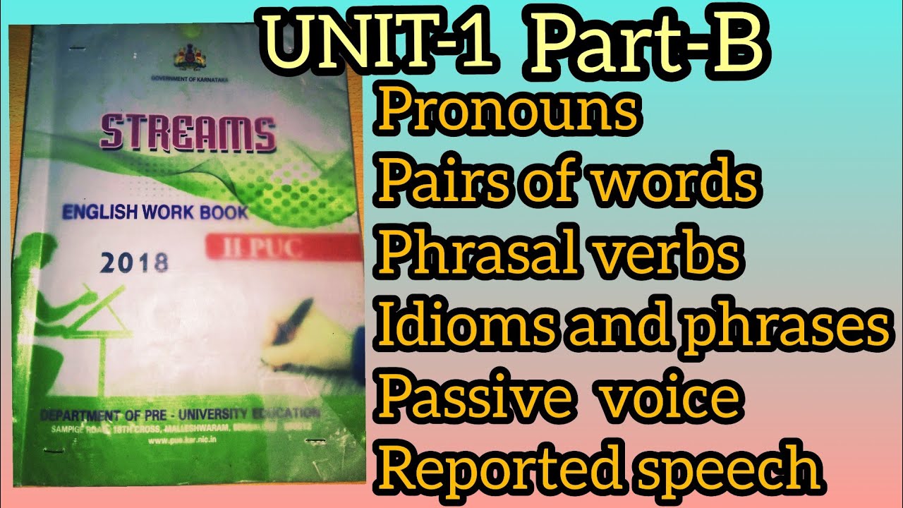 2ND PUC ENGLISH WORK BOOK 'PART-B' - YouTube