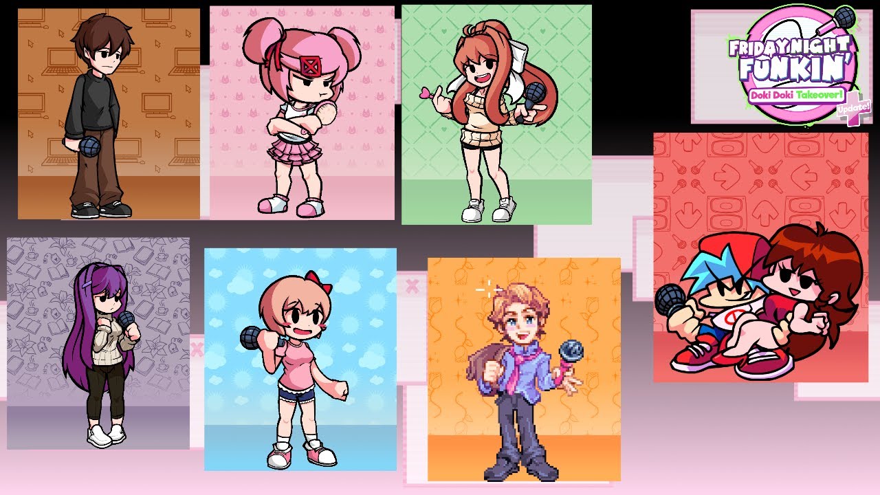 FNF Doki Doki Takeover Plus Protagonist Week - YouTube