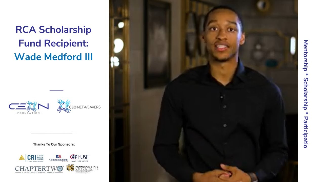 Scholarship Recipient: Wade Medford III - 2022. CEO Netweavers, CEON ...