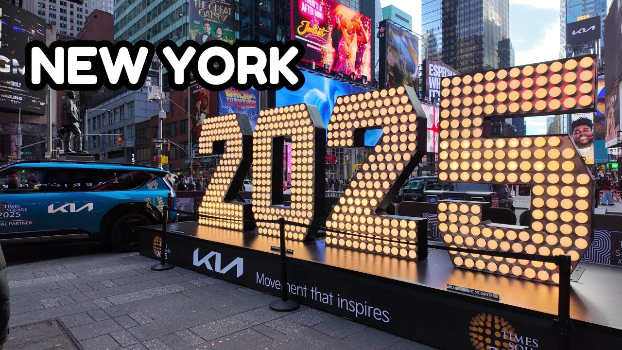 New York City Walking Tour [4K] - 2025 Numerals at Times Square 🌟🥳 ...
