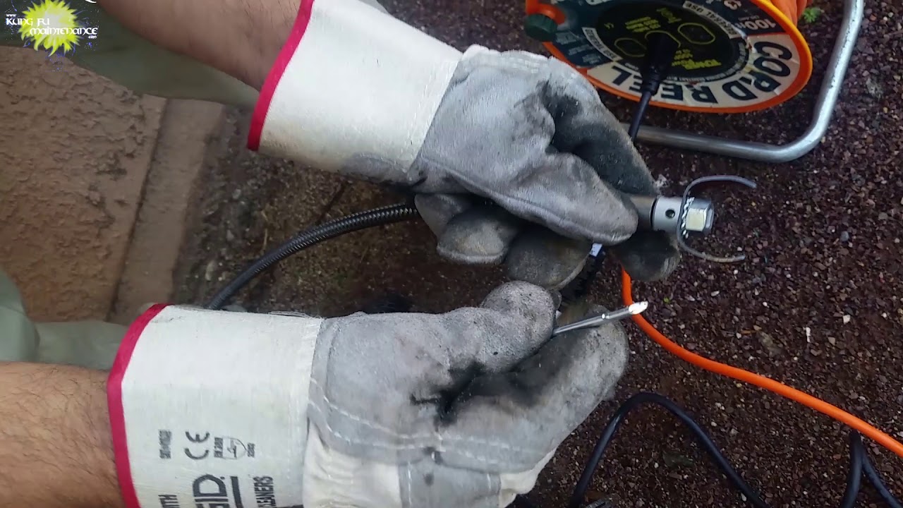 Using Main Drain Sewer Snake For First Time Maintenance Cleaning ...