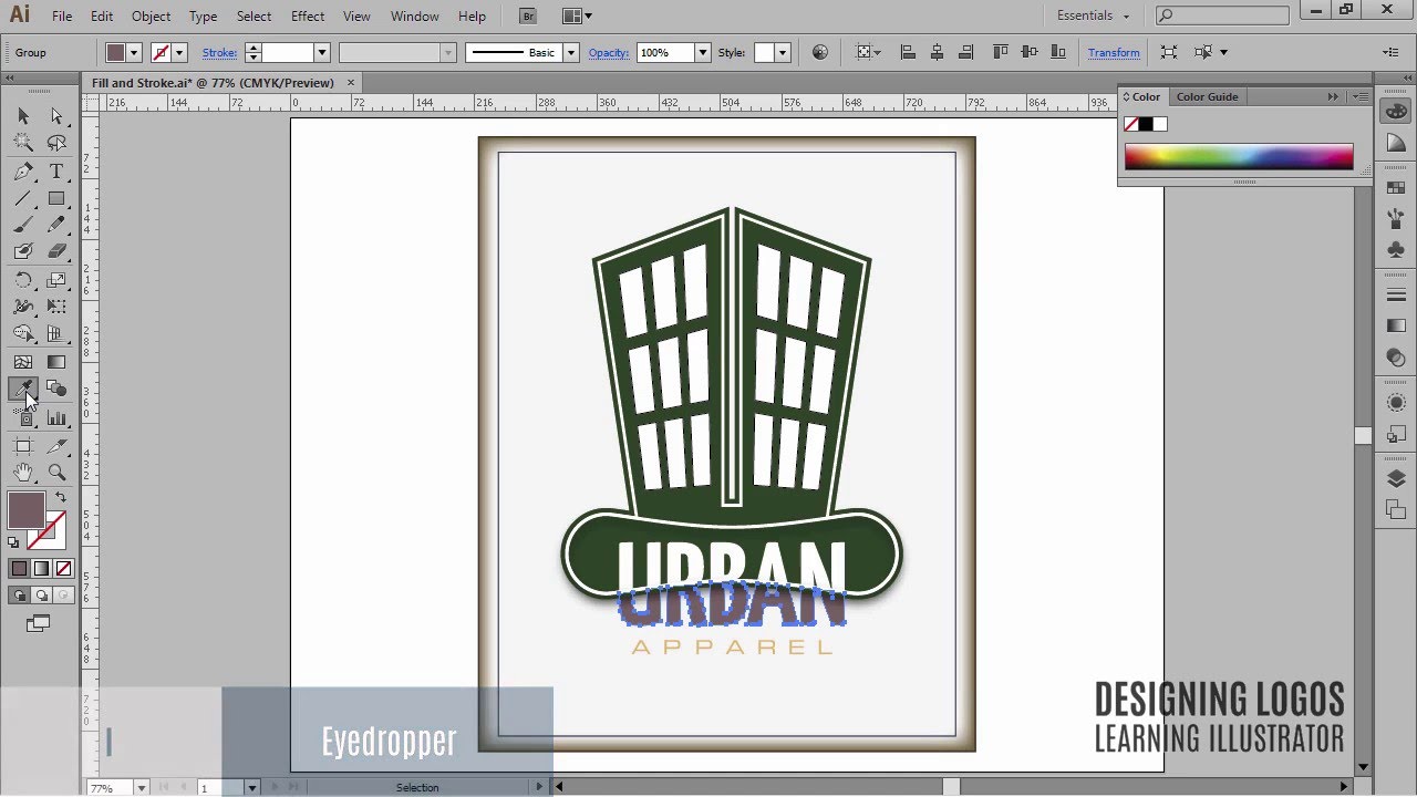 Basic Fill and Stroke of colored object adobe illustrator tutorials ...