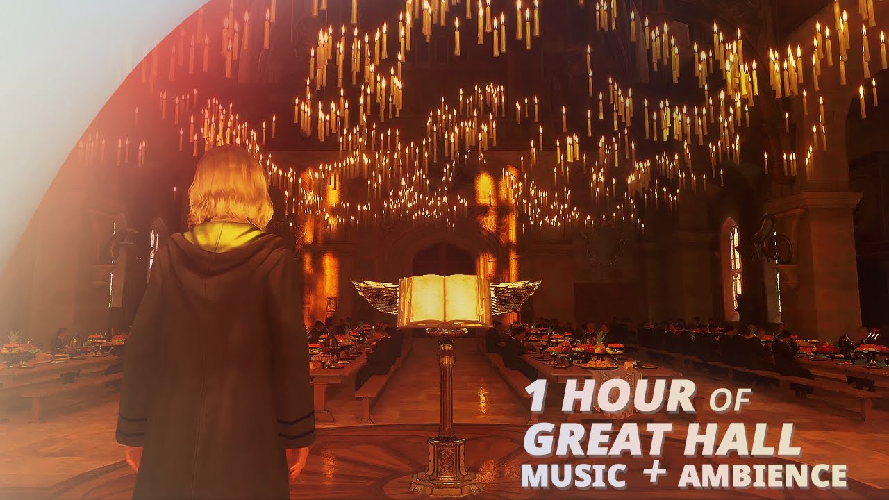 1 Hour Great Hall Music & Ambience | Hogwarts Legacy ASMR - YouTube