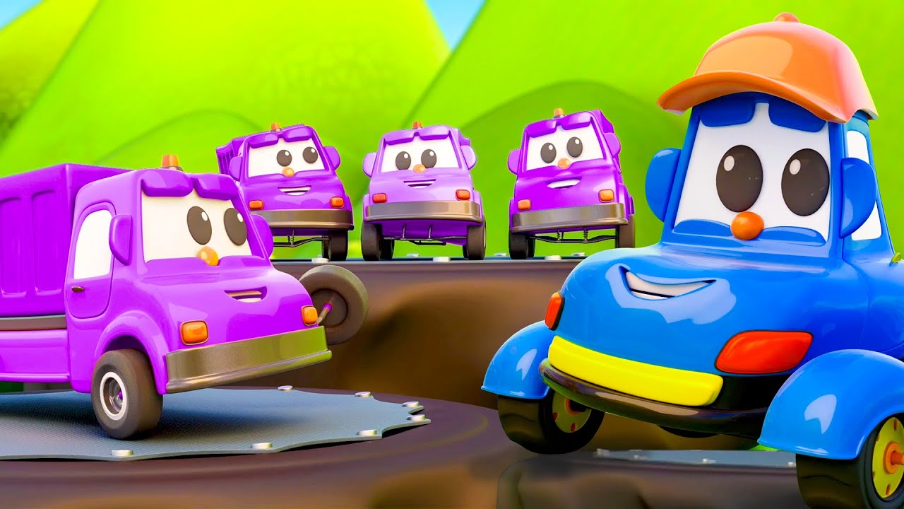 Five Little Garbage Trucks Jumping On The Bed Rhyme for Babies - YouTube