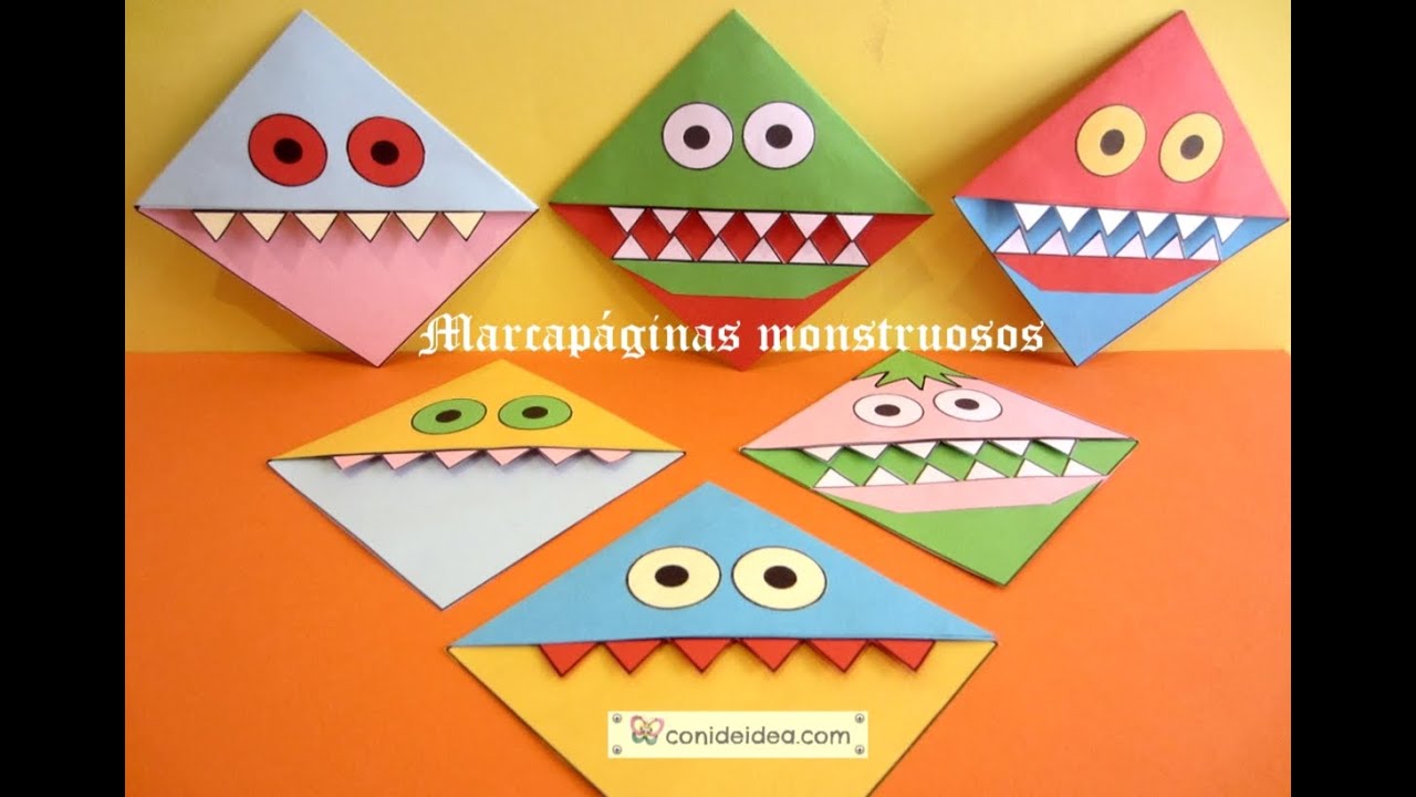 Marcapáginas monstruosos - YouTube