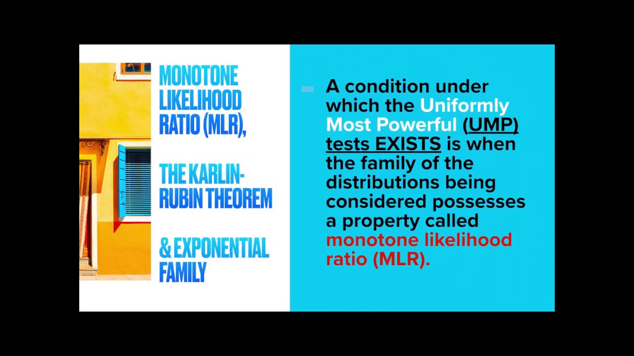 Uniformly Most Powerful Test (UMP) for exponential family - YouTube