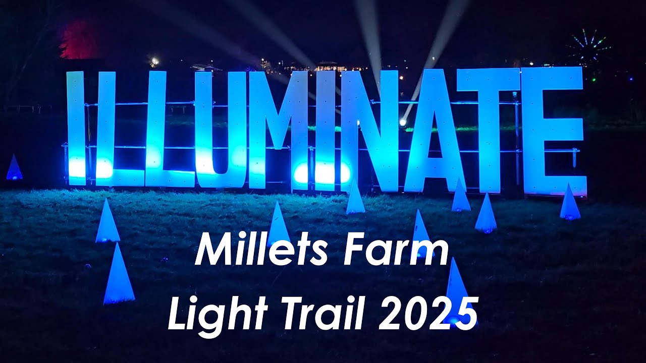 Millets Farm Christmas Lights 2025 | The Illuminated Light Trail (4K ...