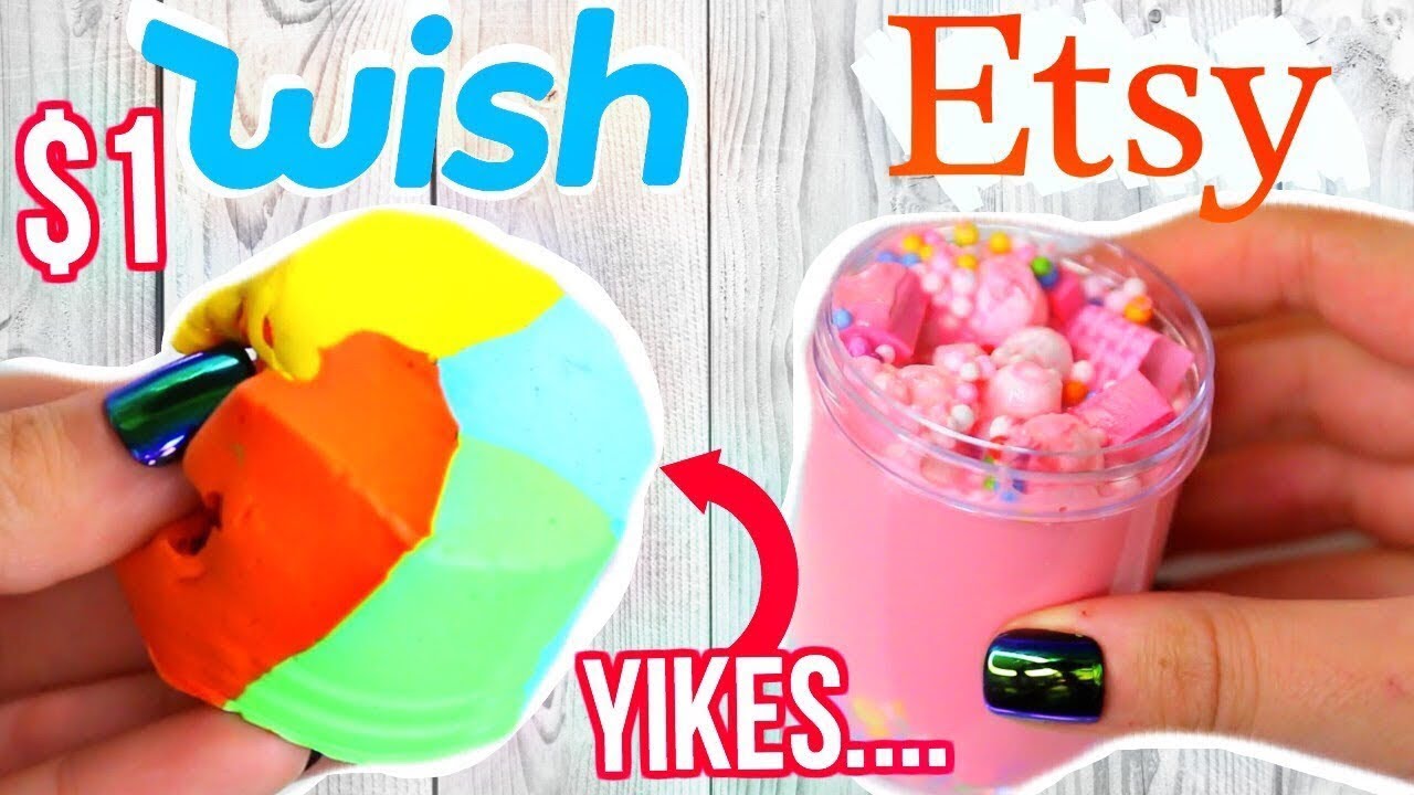 $1 WISH SLIME VS $1 ETSY SLIME! Which Is Worth It?!?! - YouTube