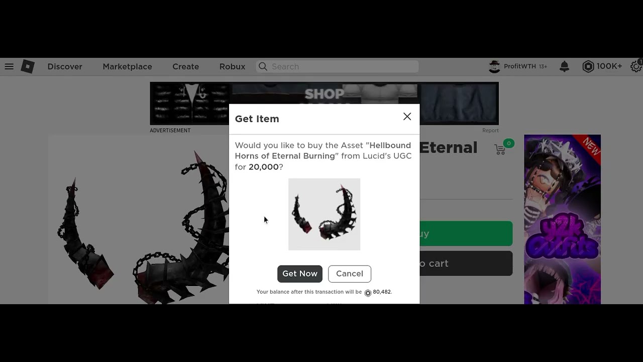 Buying A 20,000$ robux item - YouTube
