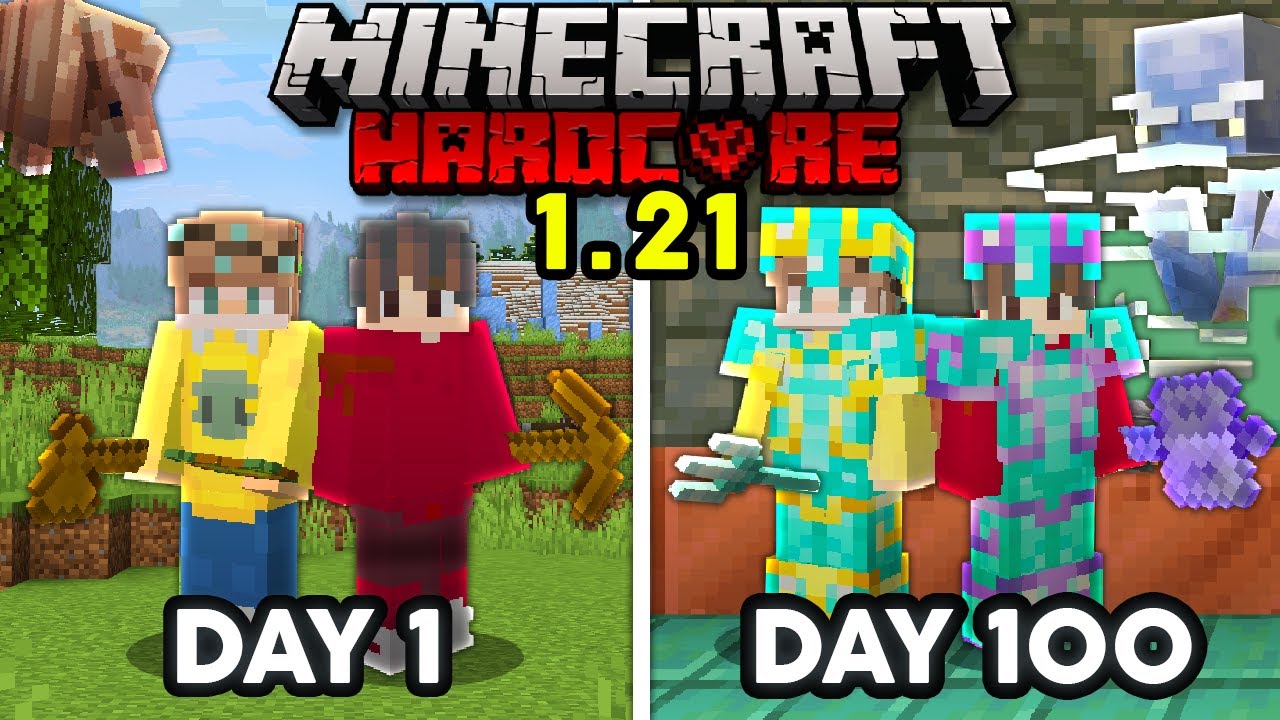 We Survived 100 Days in 1.21 DUOS Minecraft Hardcore... - YouTube