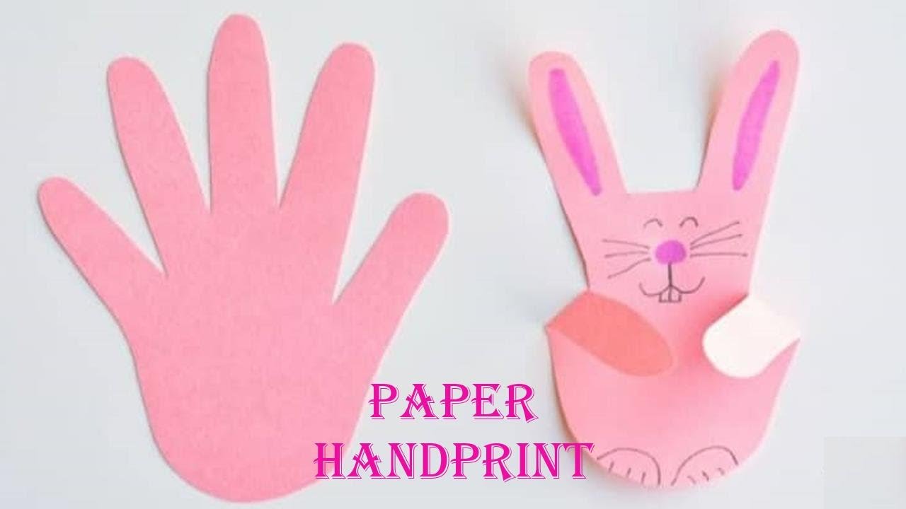 Paper Handprint Bunnies Easy Easter Craft Using Construction Paper ...