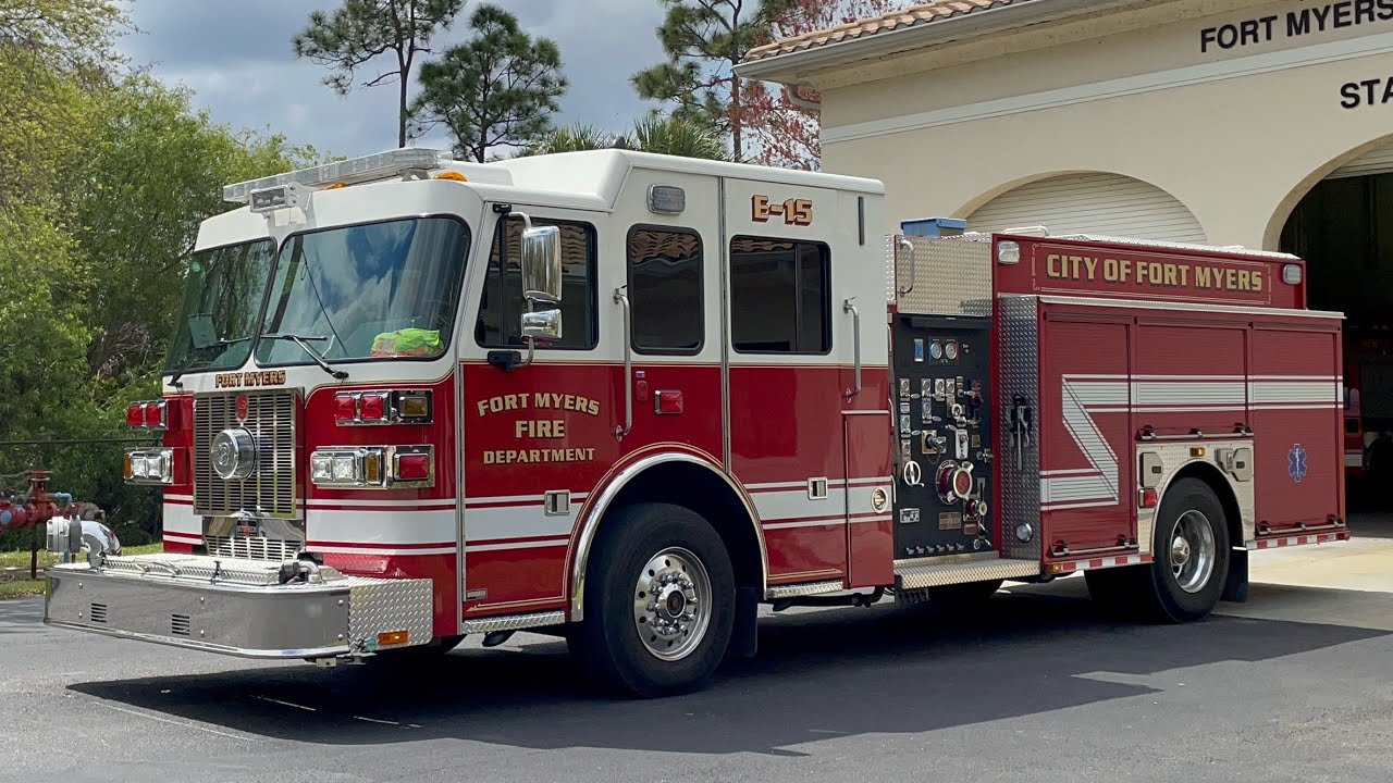 Fort Myers Fire Dept. Engine 15 Responding - YouTube